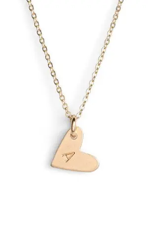 NASHELLE Nashelle 14k-Gold Fill Initial Mini Heart Pendant Necklace Gold/a
