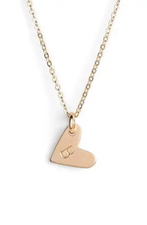 NASHELLE Nashelle 14k-Gold Fill Initial Mini Heart Pendant Necklace Gold/b