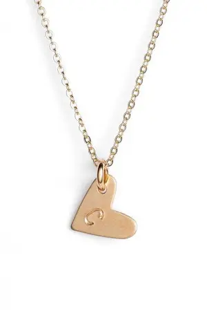 NASHELLE Nashelle 14k-Gold Fill Initial Mini Heart Pendant Necklace Gold/c