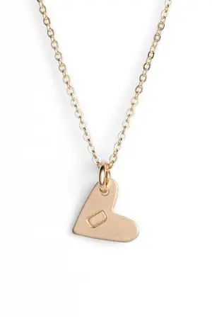NASHELLE Nashelle 14k-Gold Fill Initial Mini Heart Pendant Necklace Gold/d