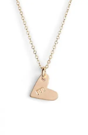 NASHELLE 14k-gold Fill Initial Mini Heart Pendant Necklace - Gold/e
