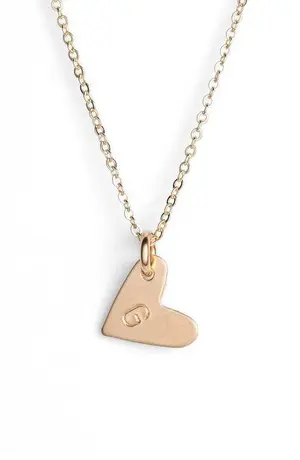 NASHELLE 14k-gold Fill Initial Mini Heart Pendant Necklace - Gold/g