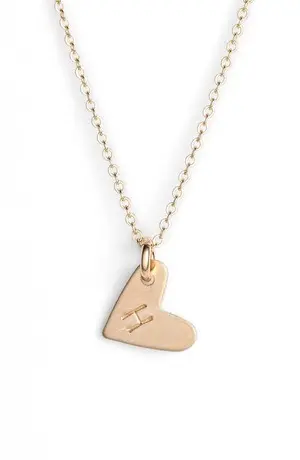 NASHELLE 14k-gold Fill Initial Mini Heart Pendant Necklace - Gold/h