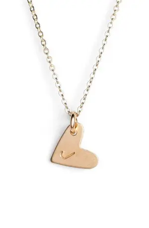 NASHELLE Nashelle 14k-Gold Fill Initial Mini Heart Pendant Necklace Gold/j