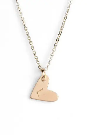 NASHELLE Nashelle 14k-Gold Fill Initial Mini Heart Pendant Necklace Gold/l