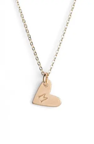NASHELLE Nashelle 14k-Gold Fill Initial Mini Heart Pendant Necklace Gold/m