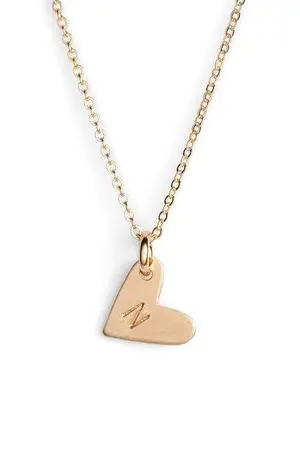 NASHELLE Nashelle 14k-Gold Fill Initial Mini Heart Pendant Necklace Gold/n