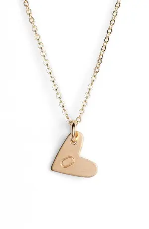NASHELLE Nashelle 14k-Gold Fill Initial Mini Heart Pendant Necklace Gold/o