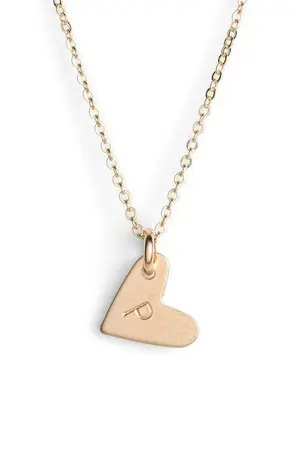 NASHELLE 14k-gold Fill Initial Mini Heart Pendant Necklace - Gold/p