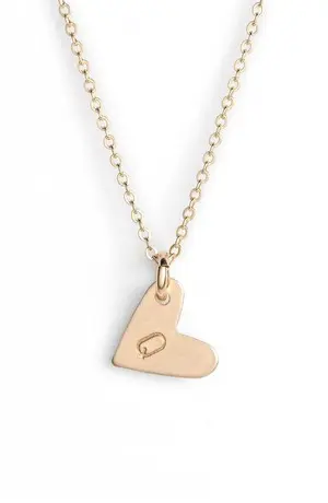 NASHELLE Nashelle 14k-Gold Fill Initial Mini Heart Pendant Necklace Gold/q