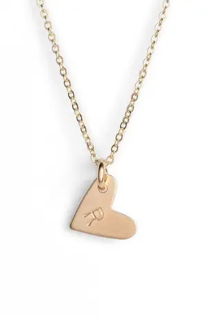 NASHELLE 14k-gold Fill Initial Mini Heart Pendant Necklace - Gold/r