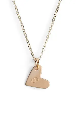 NASHELLE Nashelle 14k-Gold Fill Initial Mini Heart Pendant Necklace Gold/s