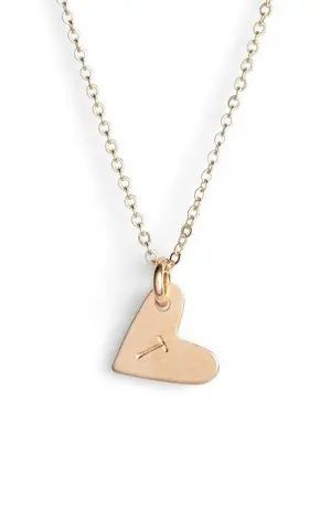 NASHELLE 14k-gold Fill Initial Mini Heart Pendant Necklace - Gold/t