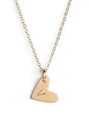 NASHELLE Nashelle 14k-Gold Fill Initial Mini Heart Pendant Necklace Gold/v