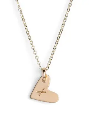 NASHELLE Nashelle 14k-Gold Fill Initial Mini Heart Pendant Necklace Gold/x