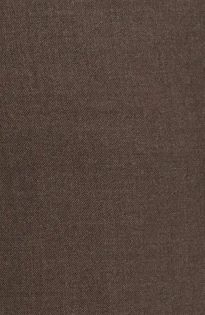 Berle Self Sizer Waist Flat Front Trousers - Brown