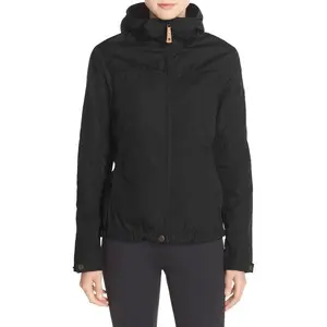 Fjallraven Stina Hooded Water Resistant Jacket - Black
