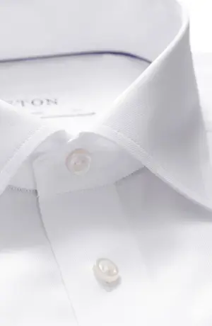 Eton Classic Fit Solid Dress Shirt - White