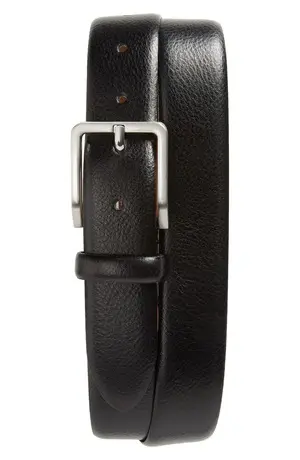 Johnston & Murphy Leather Belt - Black Italian Grain Leather