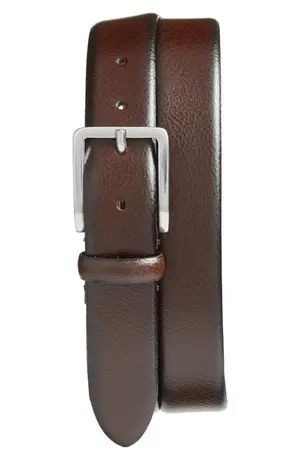 Johnston & Murphy Leather Belt - Brown Italian Grain Leather