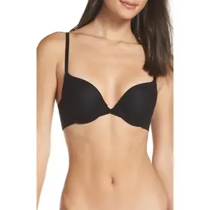 ON GOSSAMER Bump It Up Underwire Push-up Bra - Black