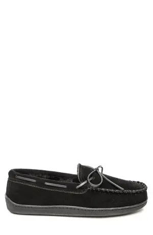Minnetonka Lined Hardsole Slipper - Black