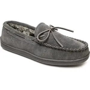 Minnetonka Lined Hardsole Slipper - Charcoal
