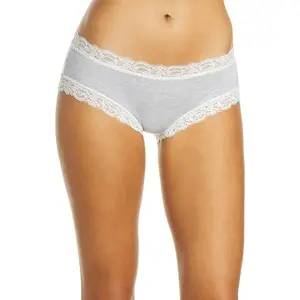 Fleur't Iconic Boyshorts - Heather Grey/chantilly