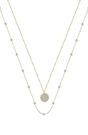 Ettika Set Of Cubic Zirconia Chain Necklaces - Gold