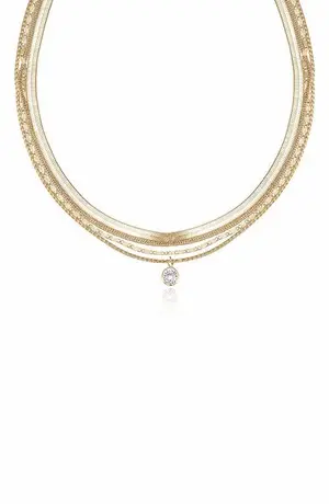 Ettika Layered Chain Pendant Necklace