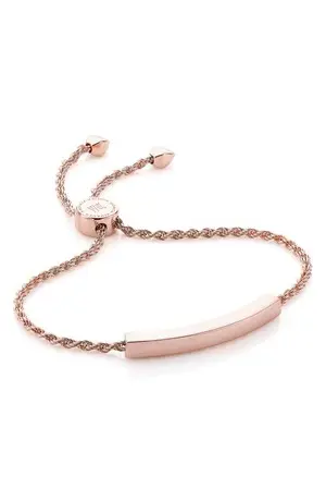 Monica Vinader Engravable Linear Chain Friendship Bracelet - Rose Gold