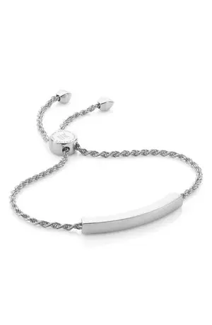 Monica Vinader Engravable Linear Friendship Chain Bracelet - Silver