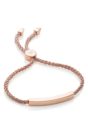 Monica Vinader Engravable Linear Friendship Bracelet - Rose Gold Metallica