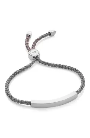 Monica Vinader Monica Vinader Engravable Linear Friendship Bracelet Silver/ Mink