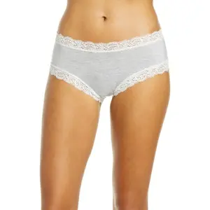 Fleur't Iconic High Waist Boyshorts - Heather Grey/hampton Blue
