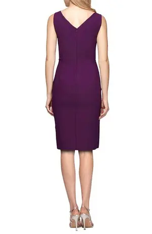 Alex Evenings Side Ruched Cocktail Dress - Summer Plum