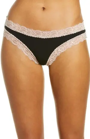 Fleur't Iconic Thong Black/ Seashell
