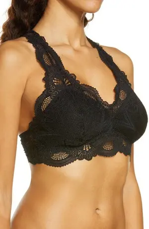 Fleur't Belle Époque Lace T-back Bralette - Black