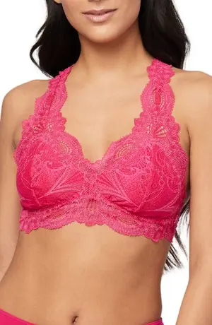 Fleur't Belle Époque Lace T-back Bralette Bright Rose