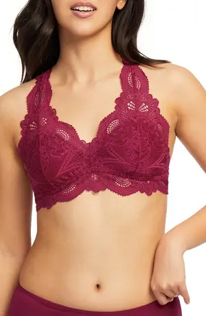 Fleur't Belle Époque Lace T-back Bralette Sangria