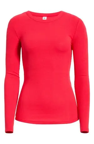 Bp. BP. Ribbed Long-Sleeve T-Shirt Red Pepper