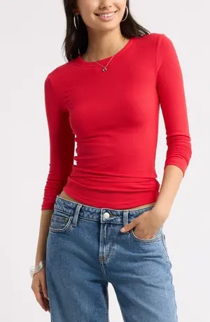 Bp. Ribbed Long-sleeve T-shirt - Red Pepper