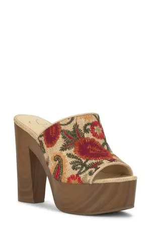 Jessica Simpson Shelbie Platform Slide Sandal - Ivory