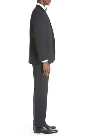 Canali Classic Fit Wool & Mohair Tuxedo - Black