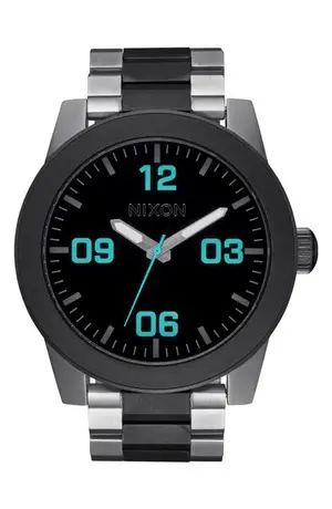 Nixon Nixon The Corporal Bracelet Watch Silver/gunmetal