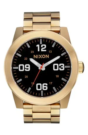 Nixon The Corporal Bracelet Watch - Yellow Gold/black