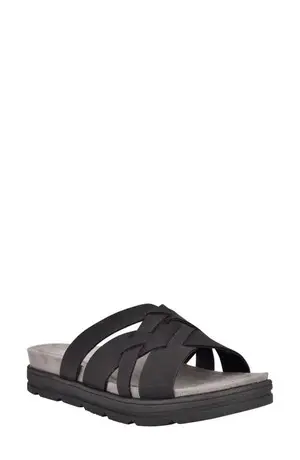 Easy Spirit Star Slide Sandal - Black Synthetic