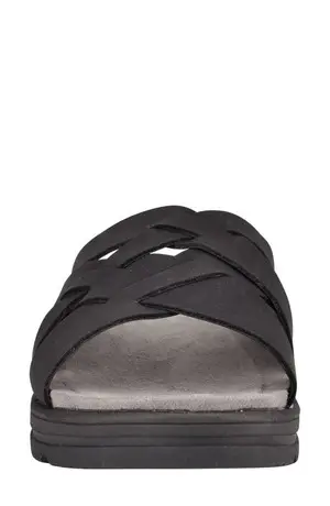 Easy Spirit Star Slide Sandal - Black Synthetic