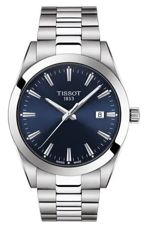 TISSOT T-classic Gentleman Bracelet Watch - Grey/blue/silver