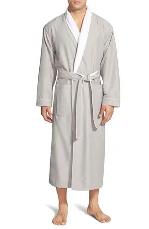 Majestic International Fleece Lined Robe - Dove Grey